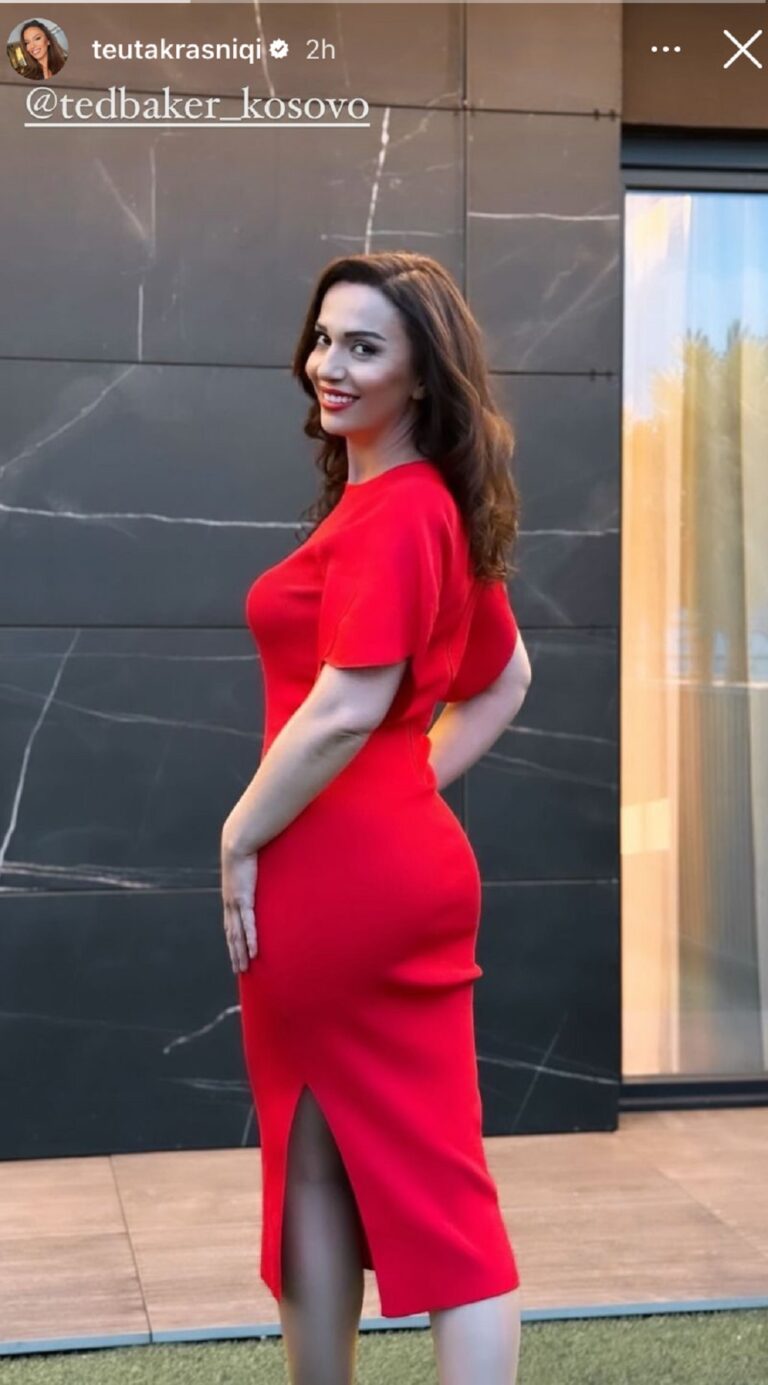 E veshur në fustan të kuq e me pozë nga mbrapa, Teuta lë prapa edhe ...