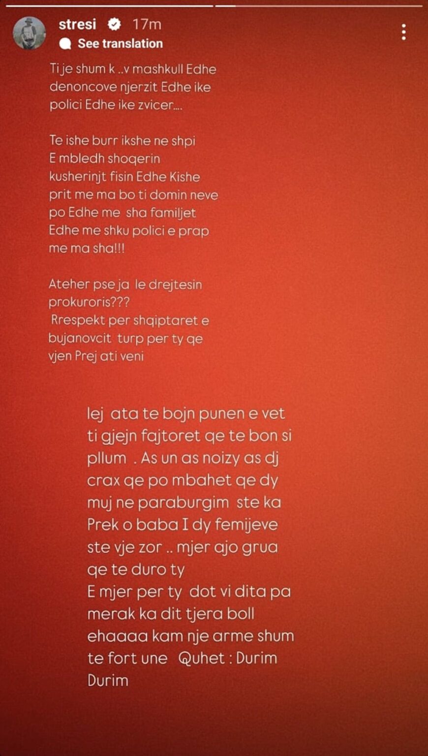Medi Iseni vazhdon ngacmimet, Stresi kundërpërgjigjet